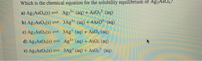 Solved Which is the chemical equation for the solubility | Chegg.com