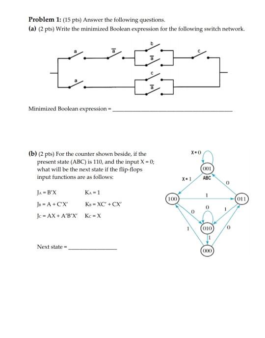 Solved Problem 1: (15 pts) Answer the following questions. | Chegg.com Solved Problem 1: (15 pts) Answer the following questions. | Chegg.com