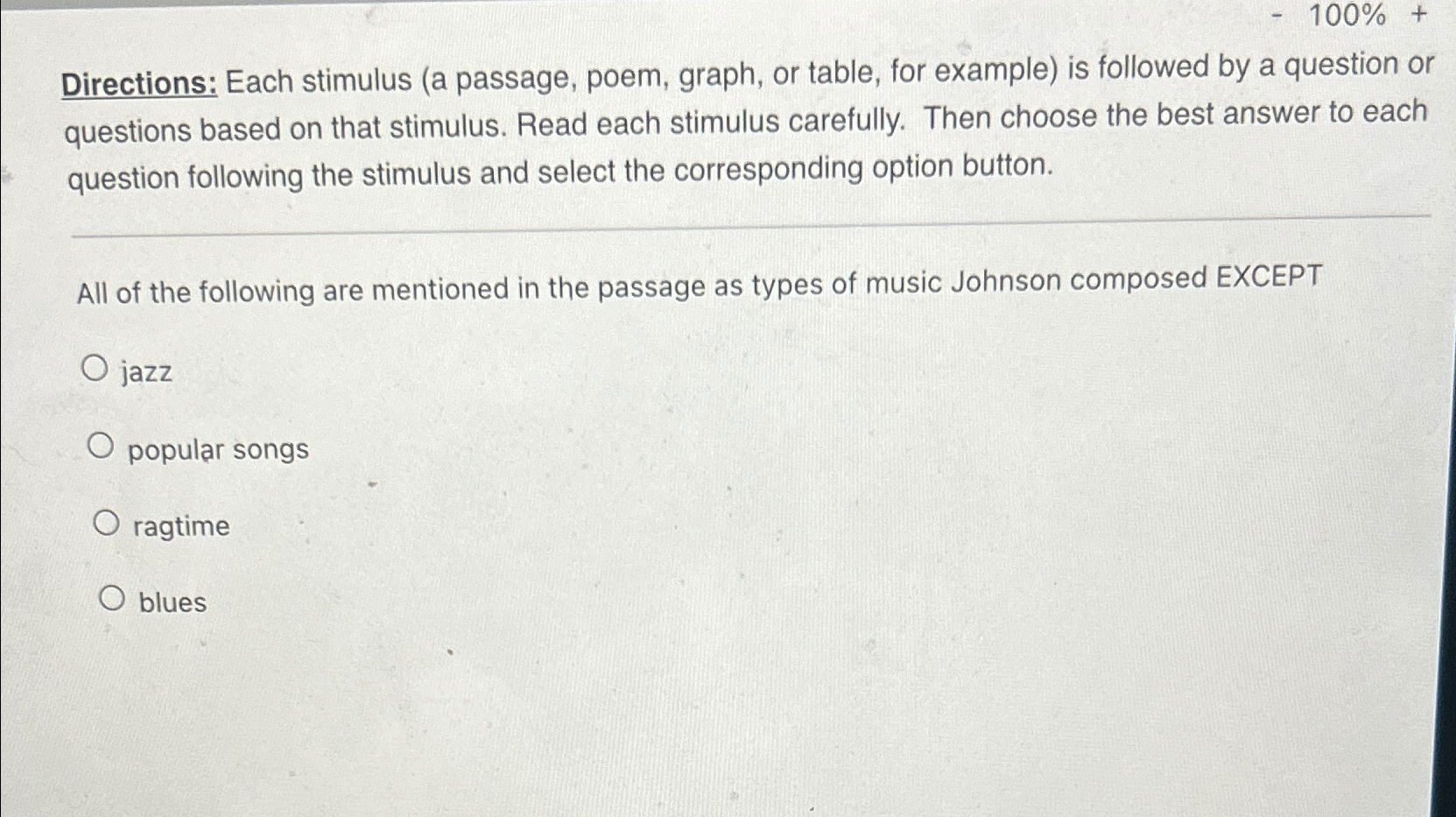 Solved -100%Directions: Each stimulus (a passage, poem, | Chegg.com