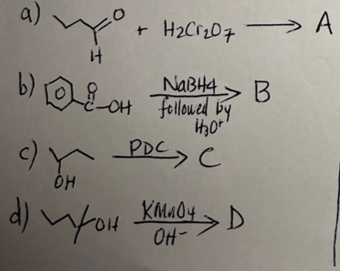 Solved Give products of reactions below, a, ﻿b, ﻿c, ﻿d. | Chegg.com