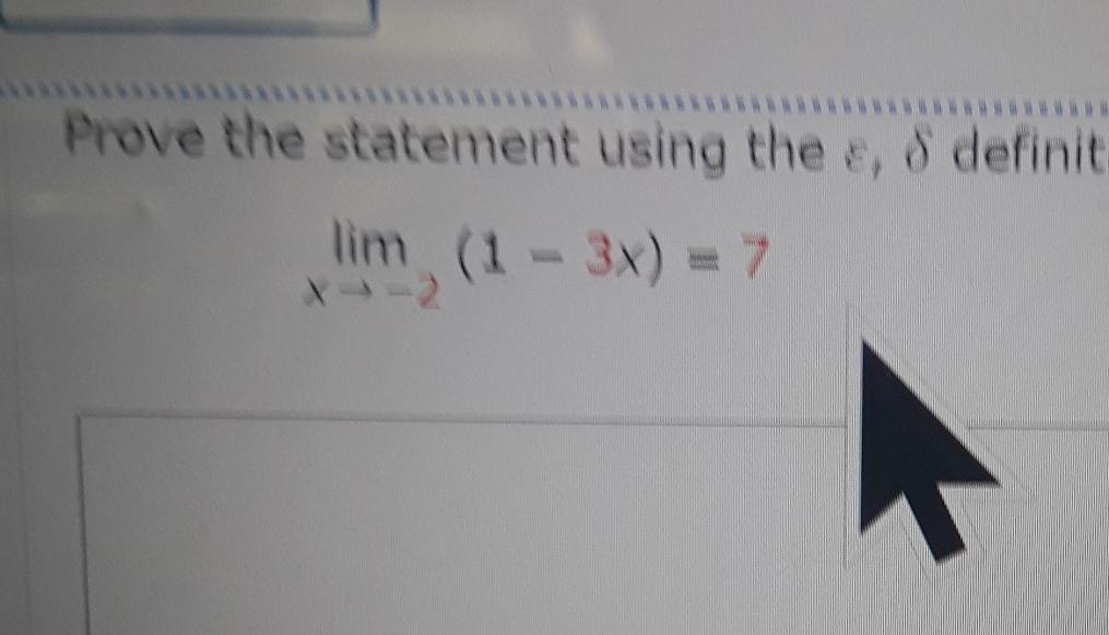 Solved Prove the statement using the s, 3 definit lim (1 - | Chegg.com