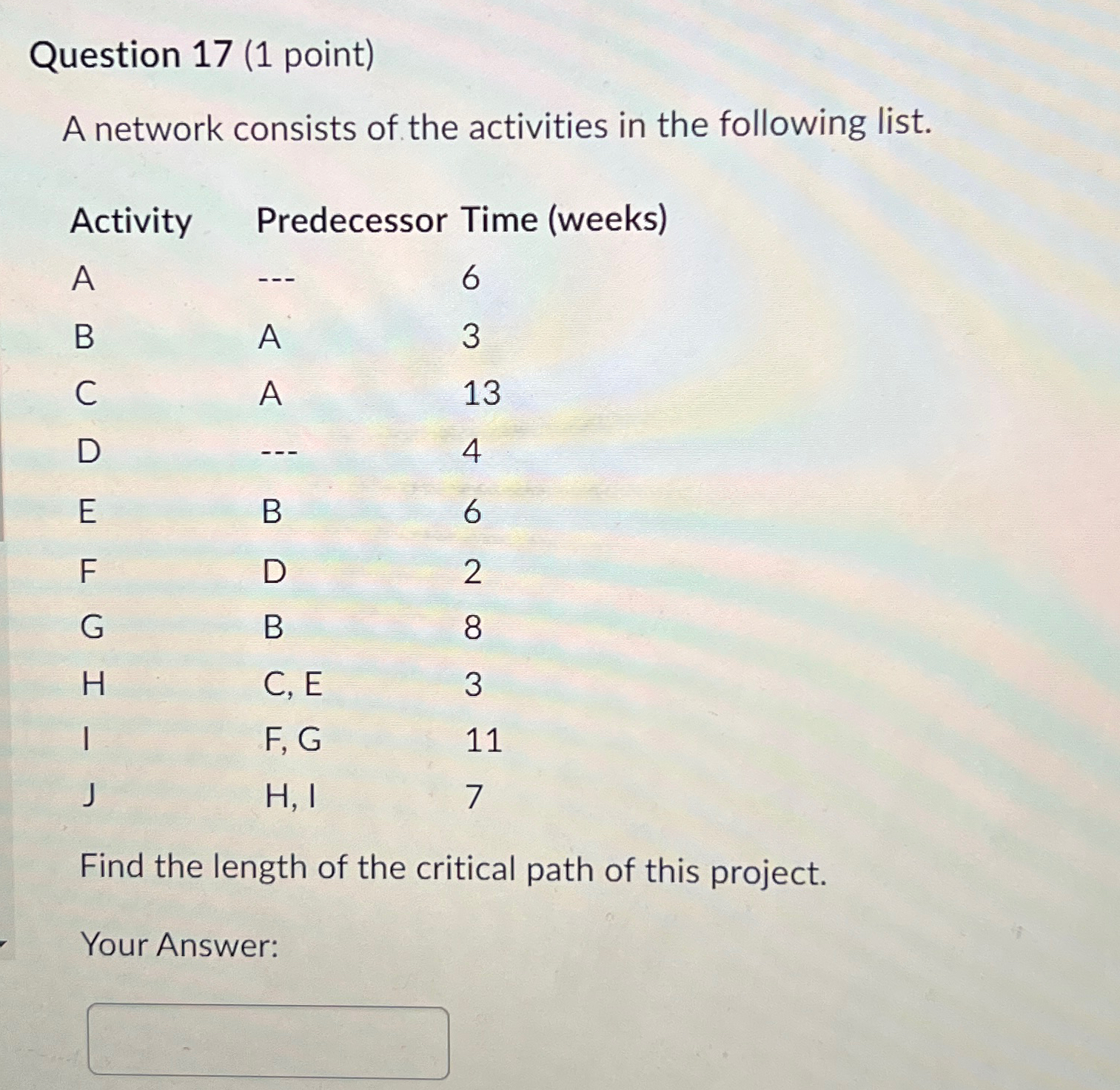 Solved Question 17 (1 ﻿point)A network consists of the | Chegg.com