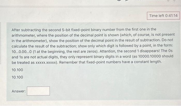 Solved After subtracting the second 5-bit fixed-point binary | Chegg.com