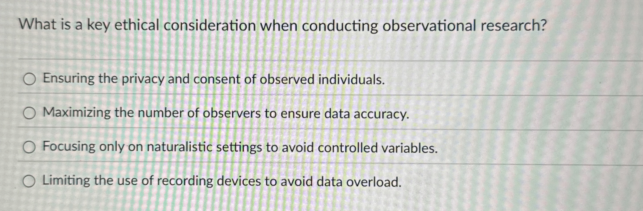Solved What is a key ethical consideration when conducting | Chegg.com