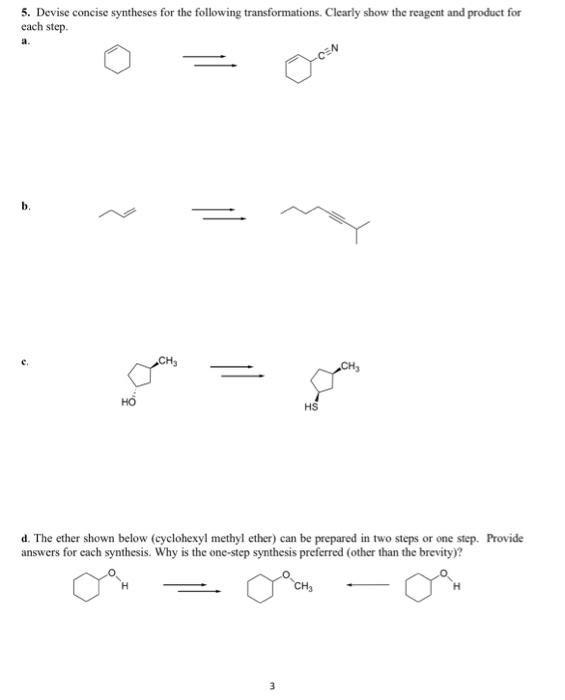 Solved 5. Devise concise syntheses for the following | Chegg.com Solved 5. Devise concise syntheses for the following | Chegg.com