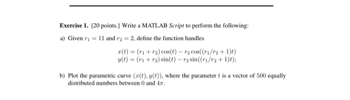 Solved Exercise 1 20 Points Write A Matlab Script To 1907