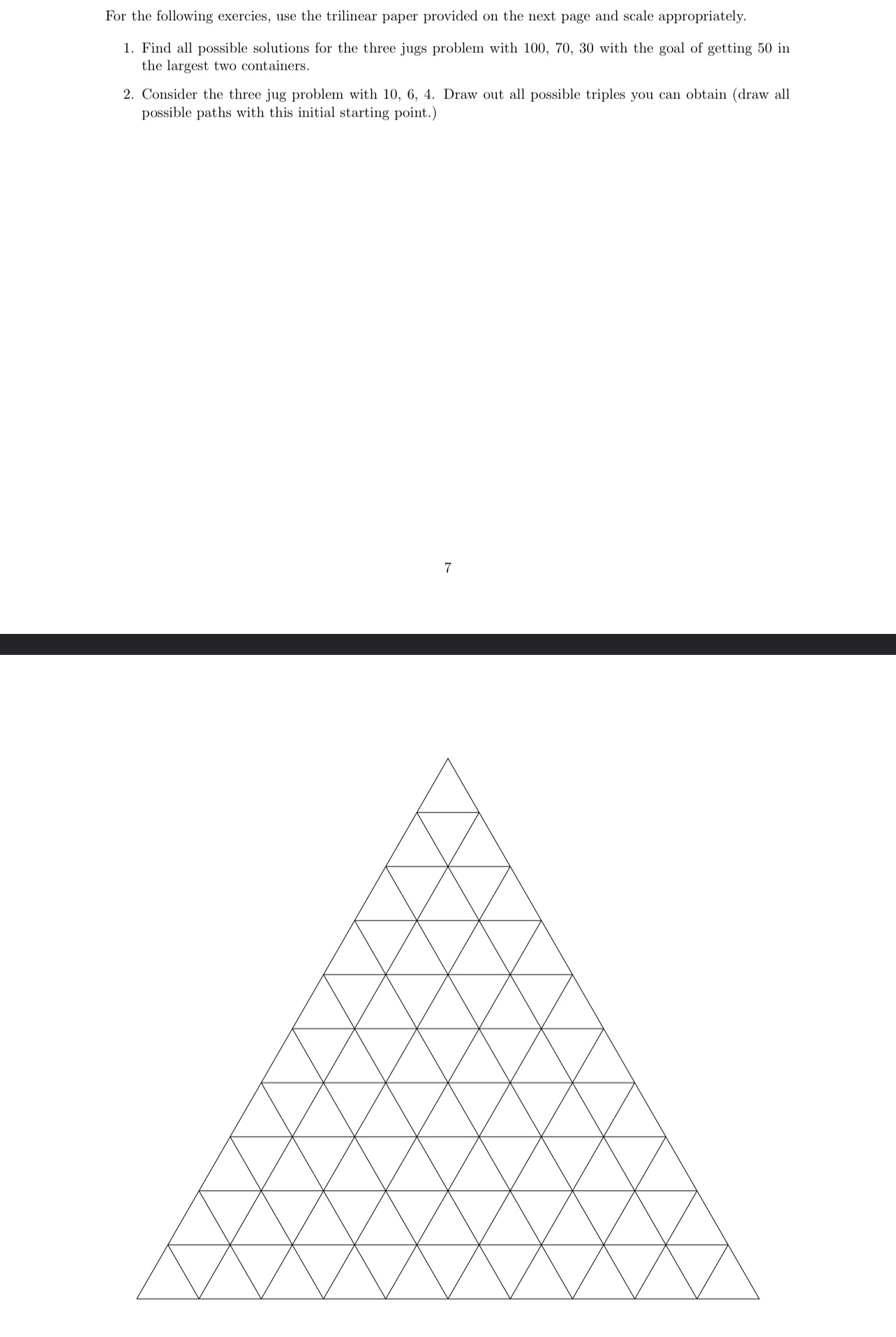 Solved For the following exercies, use the trilinear paper | Chegg.com