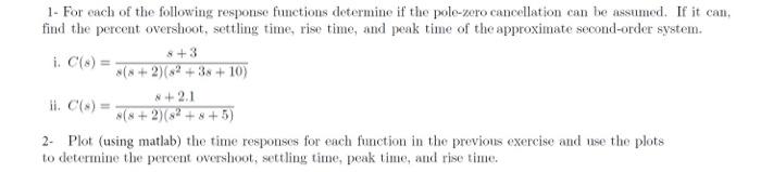 Solved 1- For each of the following response functions | Chegg.com