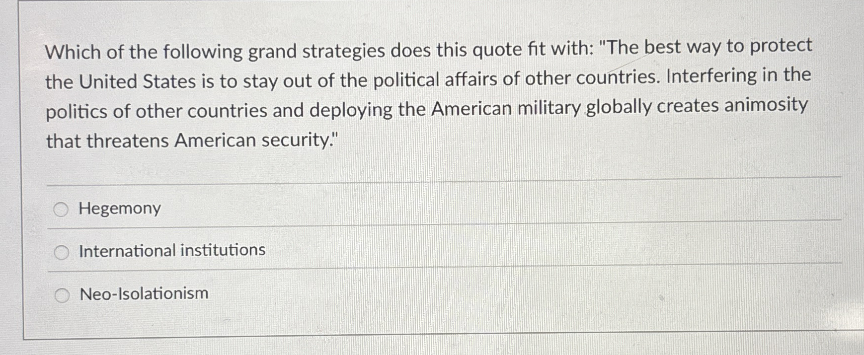 High Quality SOLUTION Which of the following grand strategies does this ...