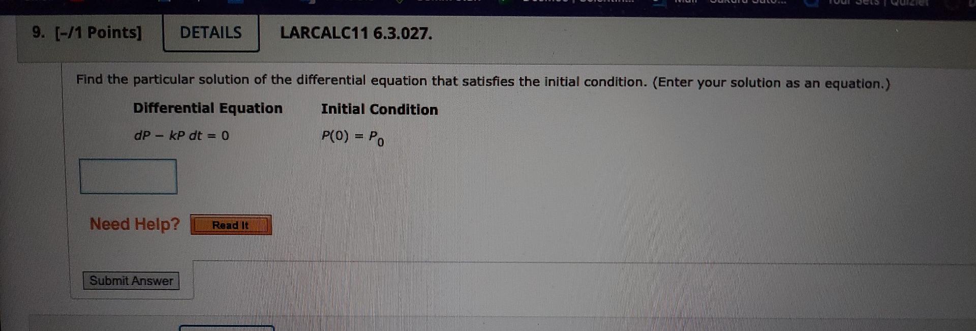 Solved Find the particular solution of the differential | Chegg.com