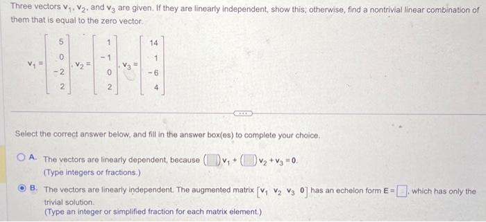 Solved Three vectors \\( v_{1}, v_{2} \\), and \\( v_{3} \\) | Chegg.com