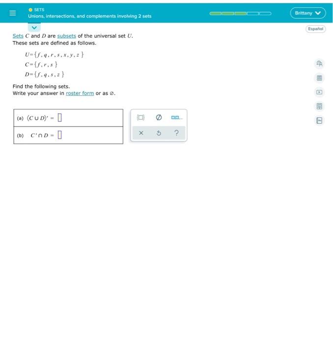 Solved SETS = Unions, intersections, and complements | Chegg.com