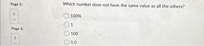 Solved Page 2: Which number does not have the same value as | Chegg.com