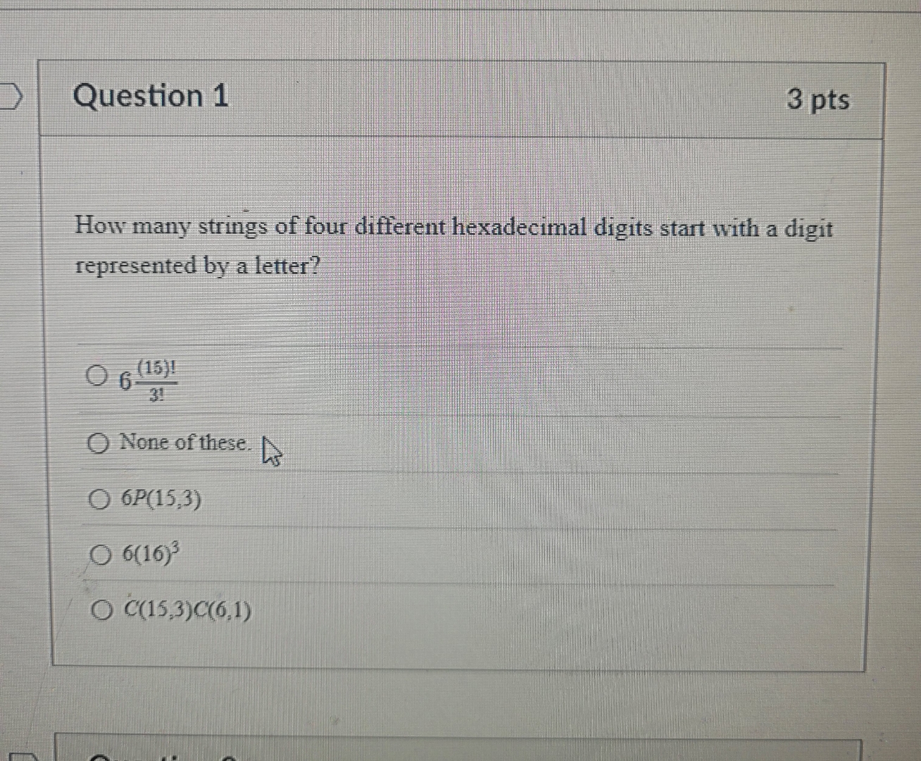 Solved Question 13 ﻿ptsHow many strings of four different | Chegg.com