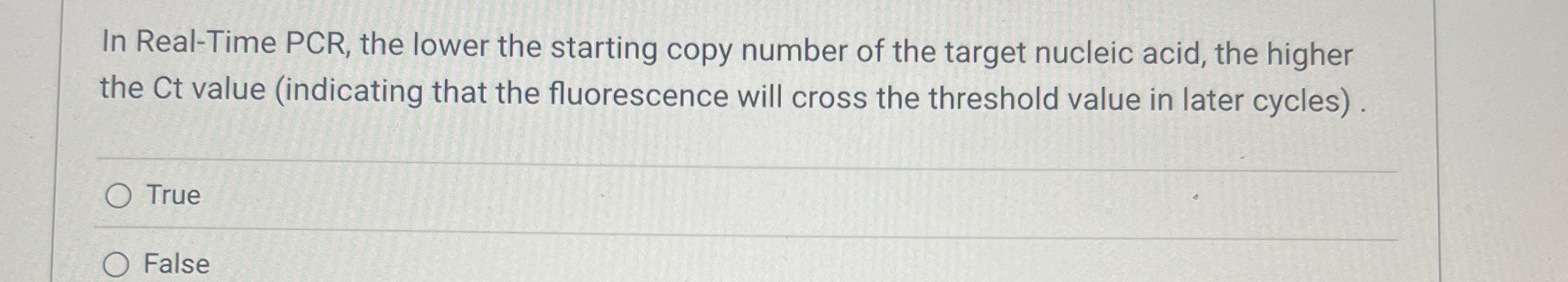 Solved In Real-Time PCR, ﻿the lower the starting copy number | Chegg.com
