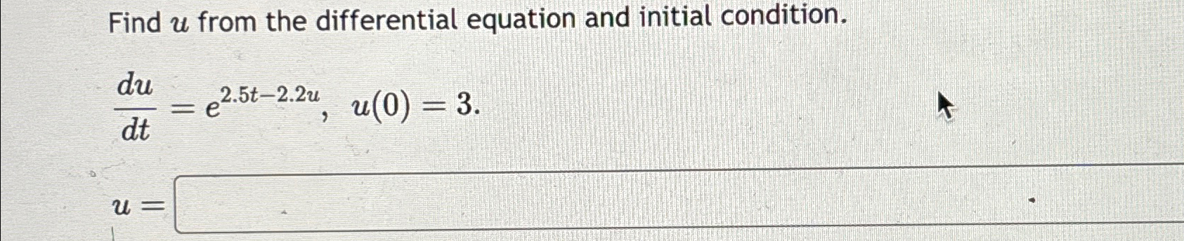 Solved Find u ﻿from the differential equation and initial | Chegg.com