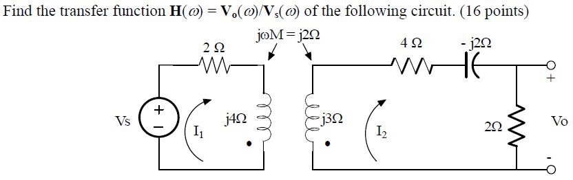 Solved Find the transfer function H( omega ) = V0( omega | Chegg.com