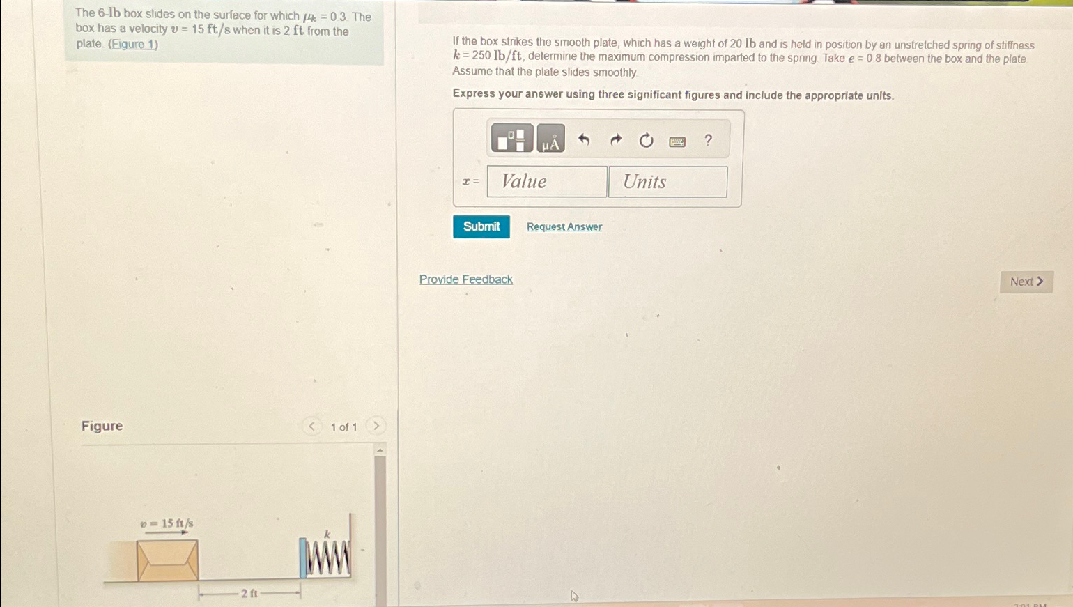 The 6-lb ﻿box slides on the surface for which μk=0.3. | Chegg.com