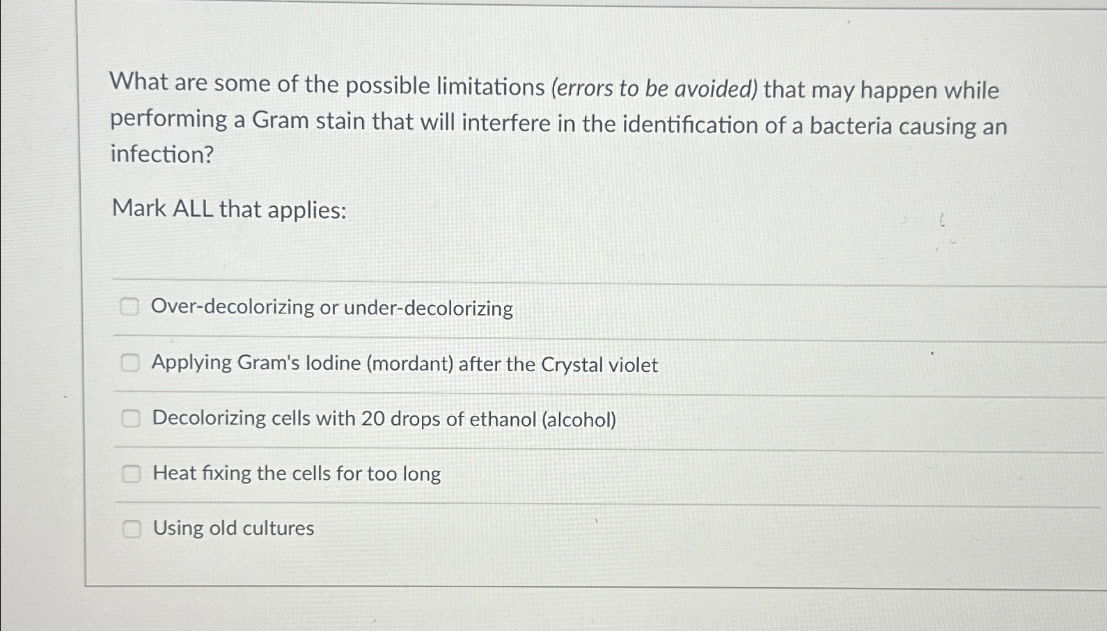 Solved What are some of the possible limitations (errors to | Chegg.com