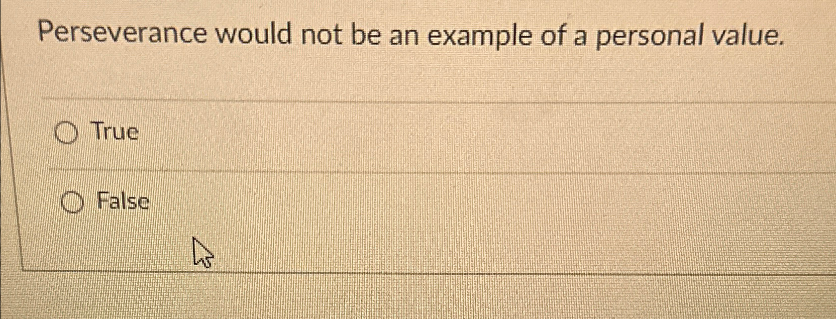 Solved Perseverance would not be an example of a personal | Chegg.com