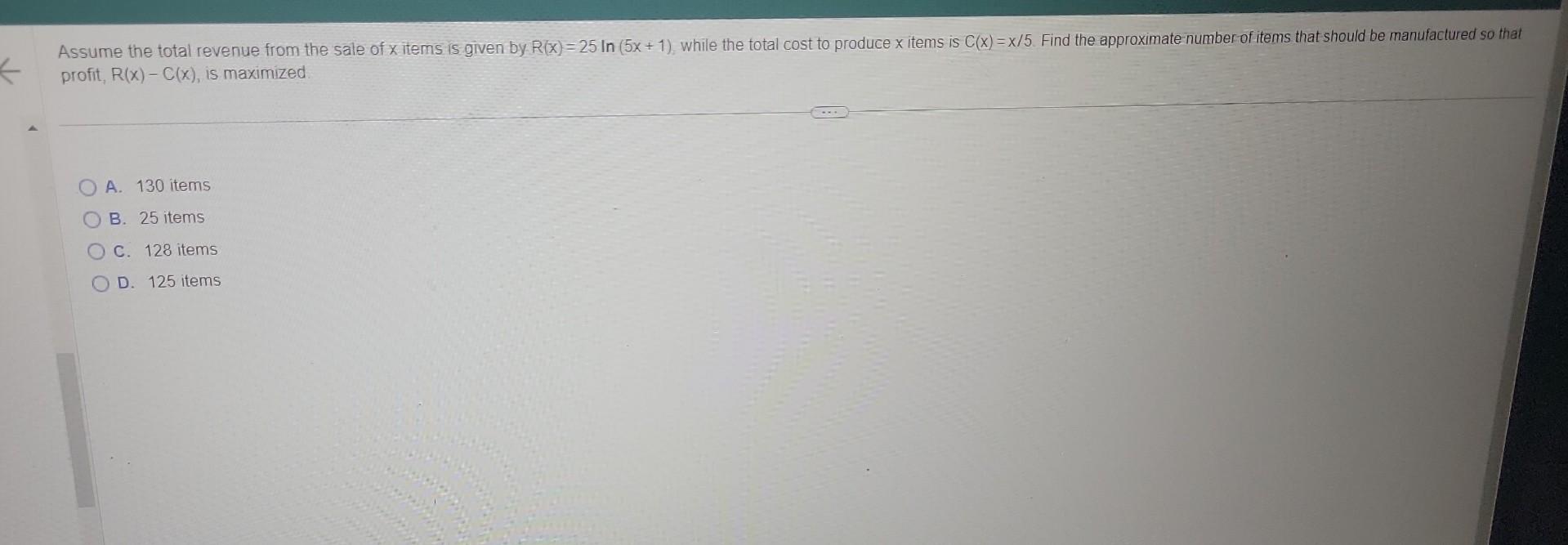 Solved Assume the total revenue from the sale of x items is | Chegg.com