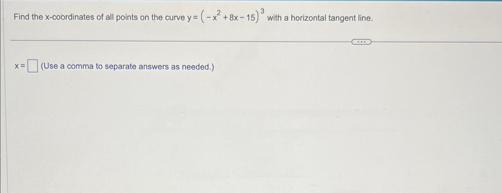 Solved Find the x-coordinates of all points on the curve | Chegg.com