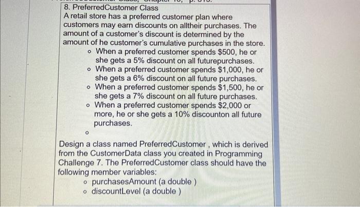 Solved 7. PersonData and CustomerData classes Design a class | Chegg.com