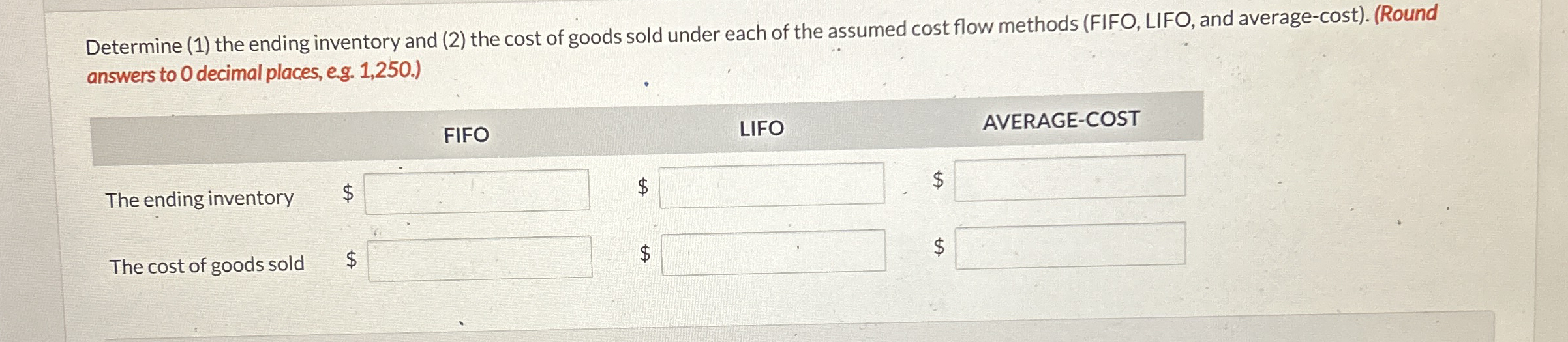 Solved Determine (1) ﻿the ending inventory and (2) ﻿the cost | Chegg.com