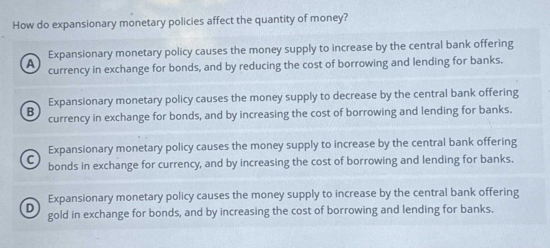 High Quality SOLUTION How do expansionary monetary policies affect the | Chegg.com