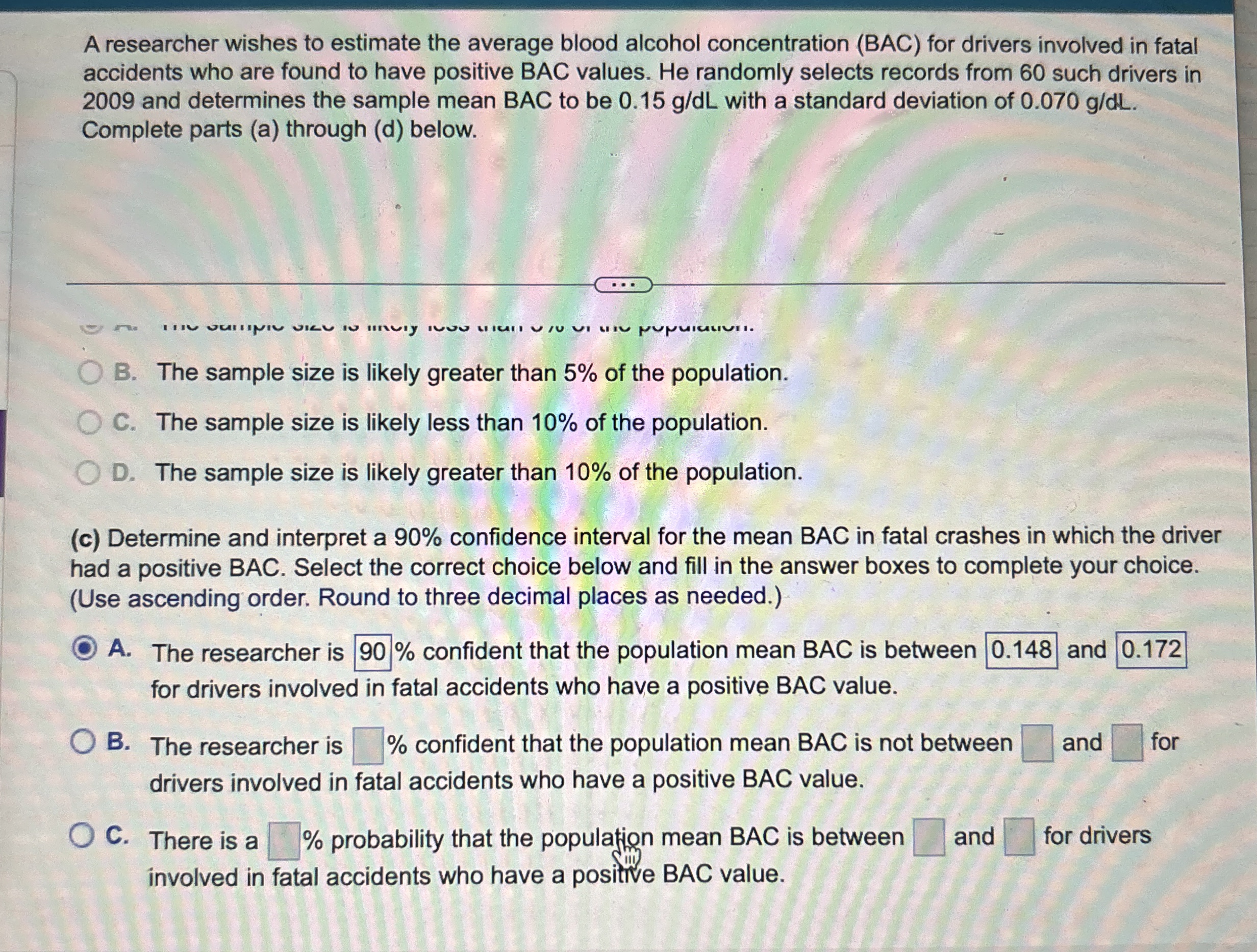 Solved A researcher wishes to estimate the average blood | Chegg.com