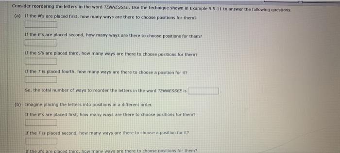Solved Consider reordering the letters in the word | Chegg.com