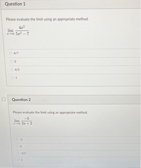 Solved Please evaluate the limit using an appropriate | Chegg.com