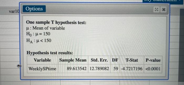 1) Write the probability statement for your p-value | Chegg.com
