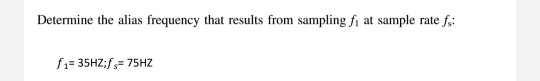 Solved Determine the alias frequency that results from | Chegg.com
