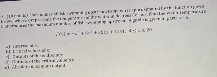 Solved 3. ( 10 points) The number of fish swimming upstream | Chegg.com
