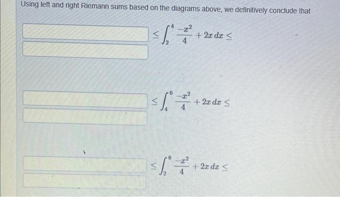 Solved Using left and right Riemann sums based on the | Chegg.com