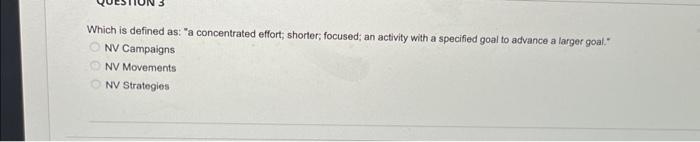 Which is defined as: "a concentrated effort; shorter; | Chegg.com