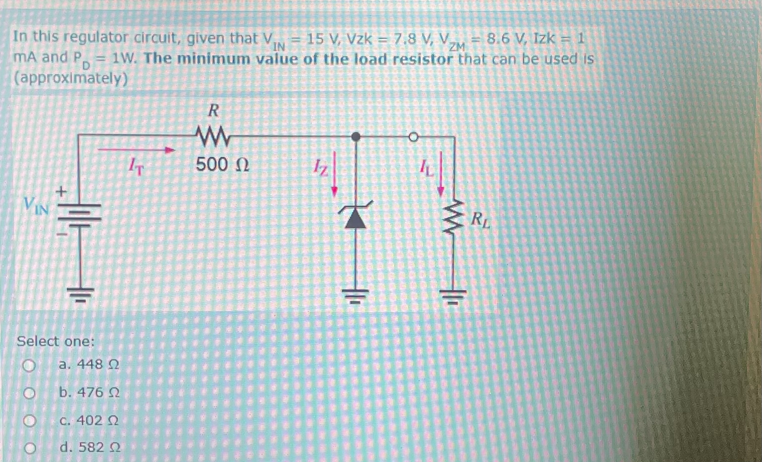 Solved In this regulator circuit, given that | Chegg.com