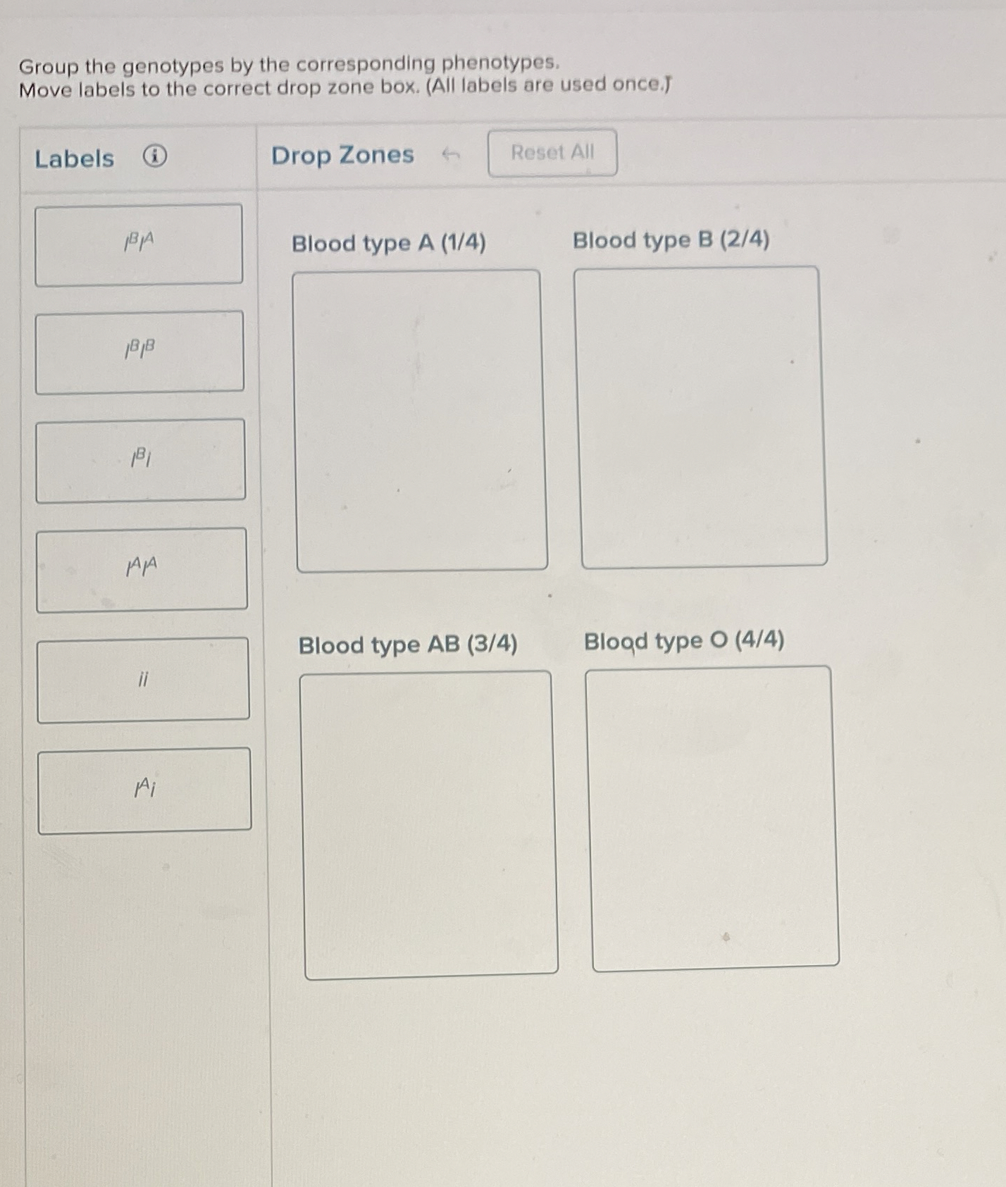 Solved Group the genotypes by the corresponding | Chegg.com