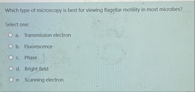 Solved Which type of microscopy is best for viewing | Chegg.com