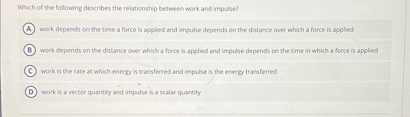 Solved Which of the following describes the relationship | Chegg.com