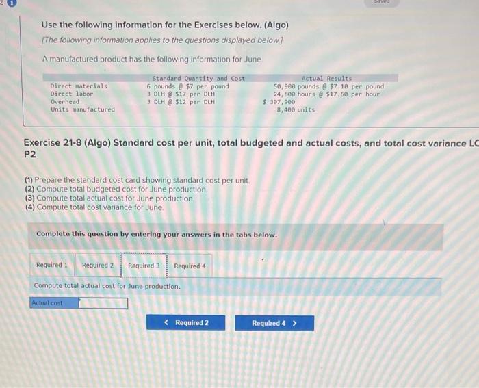 Solved Required informotion Use the following information | Chegg.com