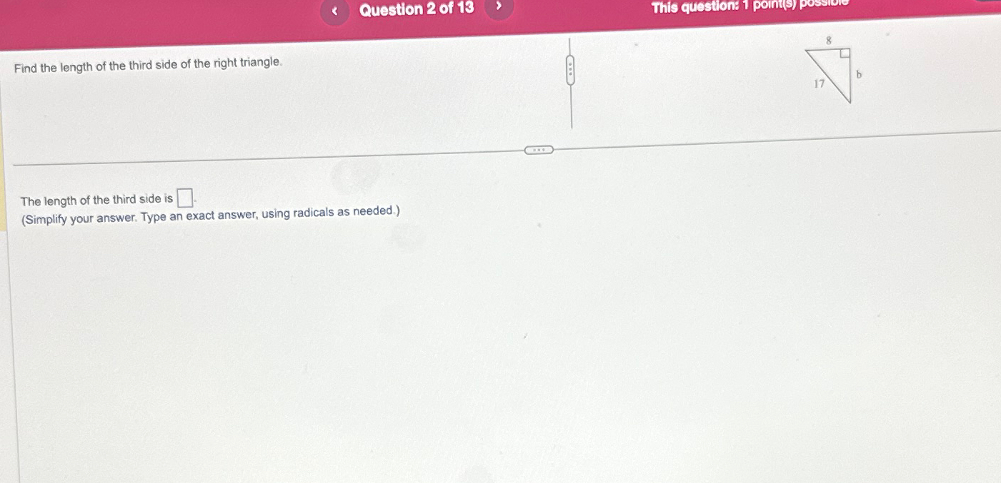 Solved Question 2 ﻿of 13This questions 1Find the length of | Chegg.com