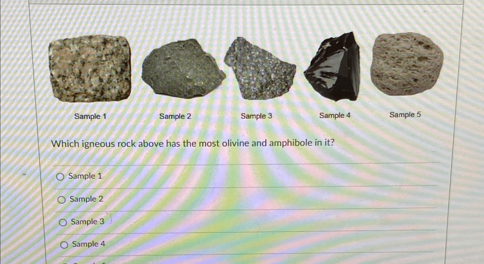 Solved Sample 1Sample 2Sample 3Sample 4Sample 5Which igneous | Chegg.com