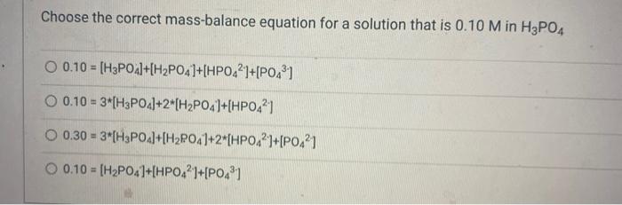 Solved Choose the correct mass-balance equation for a | Chegg.com