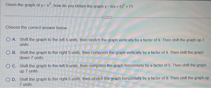 Solved Determine the function f represented by the graph of | Chegg.com