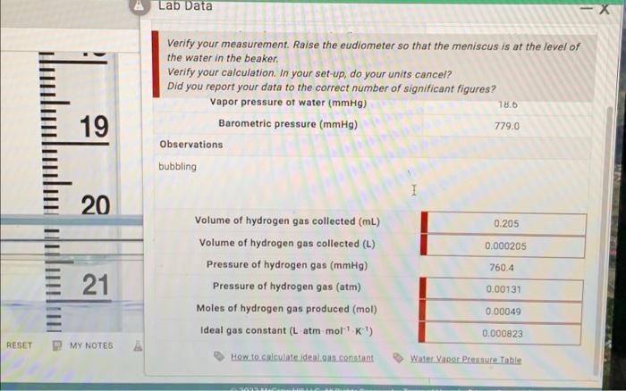 & Lab Data Verify your measurement. Raise the | Chegg.com
