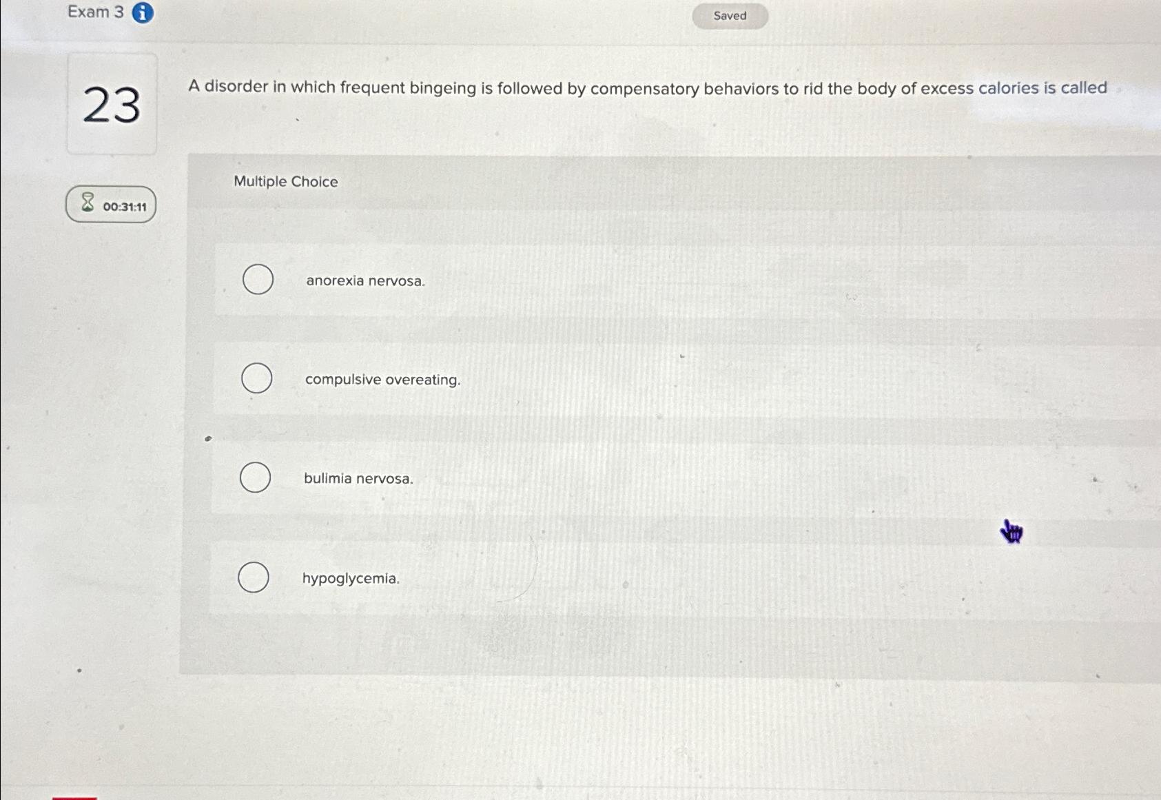 Solved Exam 3 (i)Saved23A disorder in which frequent | Chegg.com Solved Exam 3 (i)Saved23A disorder in which frequent | Chegg.com