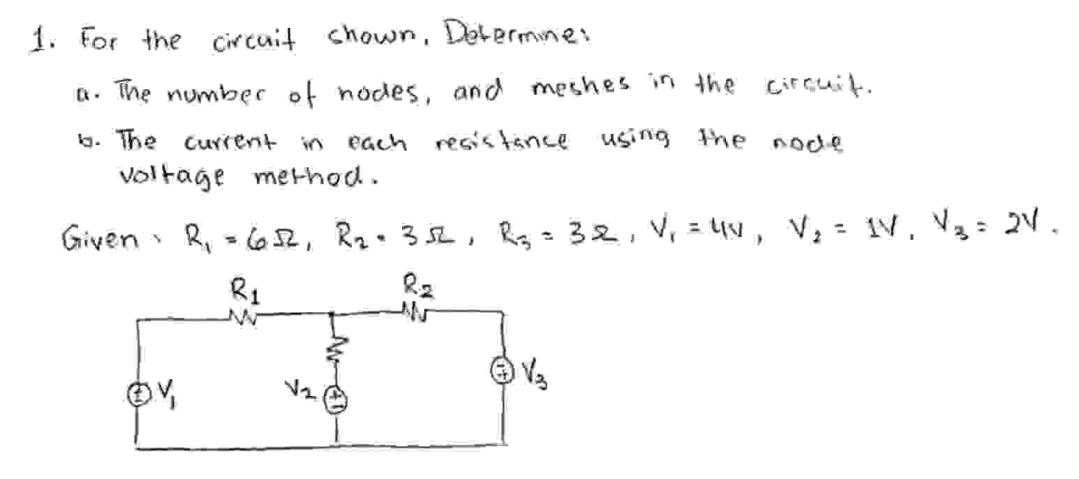 Solved For the circait shown, Determne:a. ﻿The number of | Chegg.com