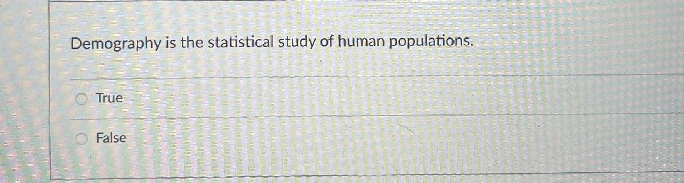 Solved Demography is the statistical study of human | Chegg.com